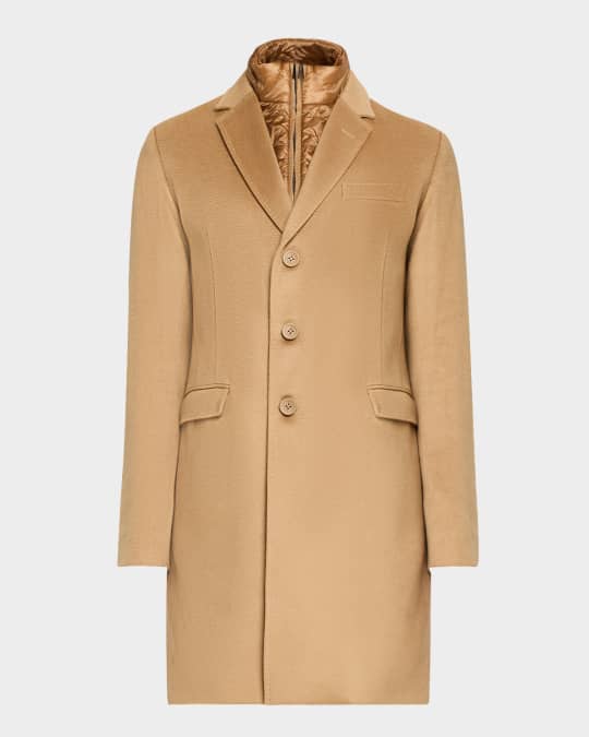 Herno Men's Cashmere Topcoat with Windguard | Neiman Marcus