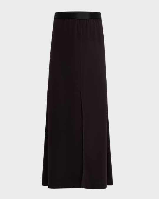 St John Italian Fluid Satin Back Crepe Maxi Skirt Neiman Marcus