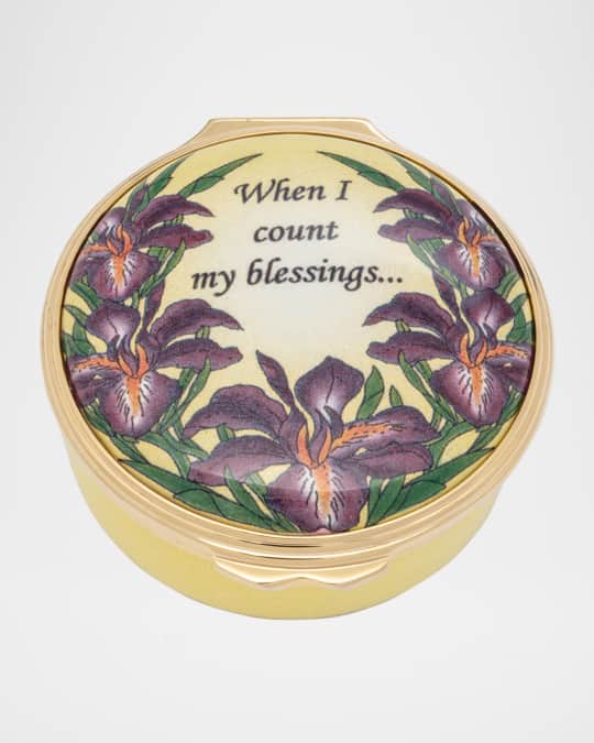 Halcyon Days When I Count My Blessings Enamel Box | Neiman Marcus