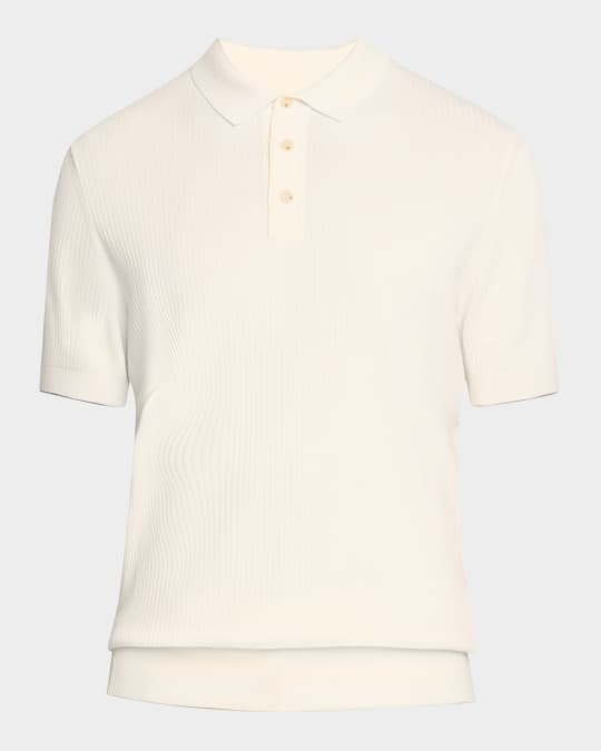 BOSS Camel Men's Darco Silk and Cotton Short-Sleeve Polo Sweater ...