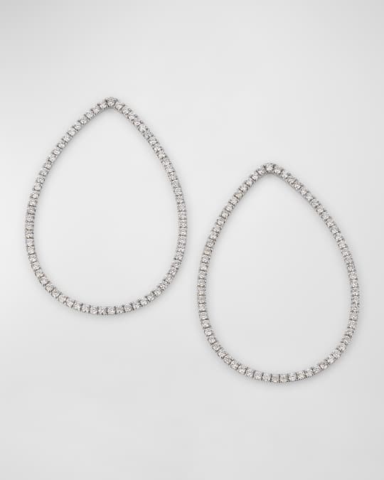 Lisa Nik Sparkle 18K White Gold Pave Diamond Teardrop Earring Charms ...