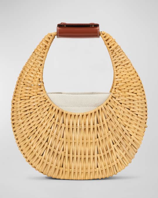 STAUD Moon Mini Wicker Top-Handle Bag | Neiman Marcus