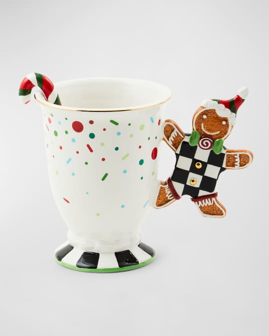 MacKenzie-Childs Bake Shop Gingerbread Handle Mug with Spoon | Neiman ...