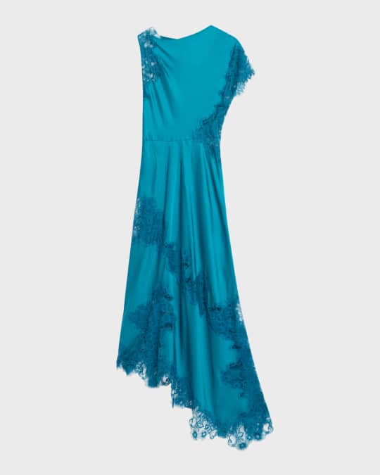 A.L.C. Alessia Satin and Lace Maxi Dress | Neiman Marcus