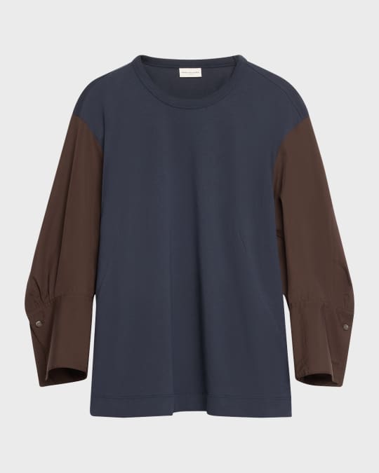Dries Van Noten Casio Tailored Long-Sleeve T-Shirt | Neiman Marcus