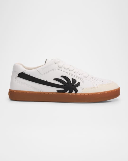 Palm Angels Men's Palm 1 Leather Low-Top Sneakers | Neiman Marcus