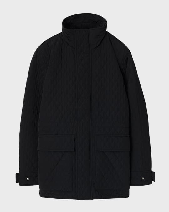Burberry Check-Hood Short Quilted Parka Jacket | Neiman Marcus