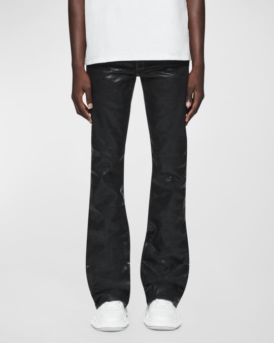 PURPLE Men's Coated Flare Jeans | Neiman Marcus
