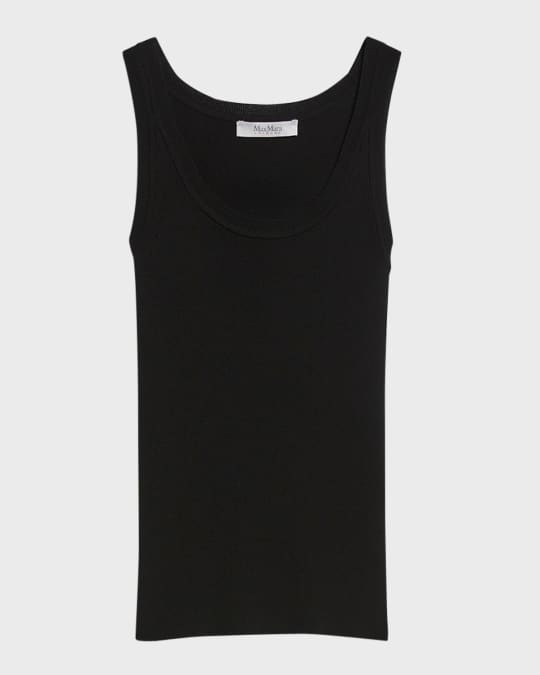 Max Mara Leisure Siro Ribbed Scoop-Neck Tank | Neiman Marcus