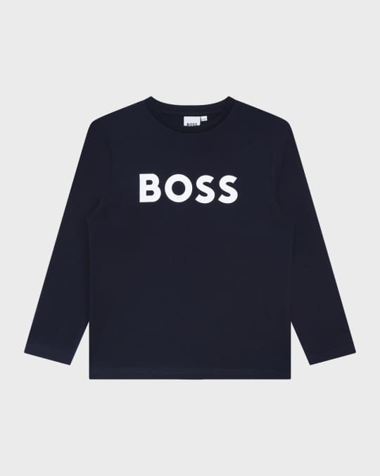 BOSS Boy's Classic Logo-Print T-Shirt, Size 6-12 | Neiman Marcus