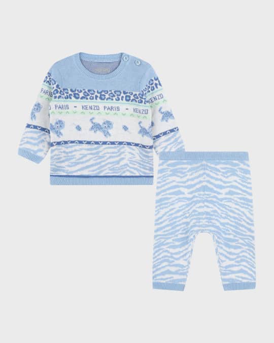 Kenzo Girl's Two-Piece Printed Knitted Sweater & Trousers, Size 3M-2 ...