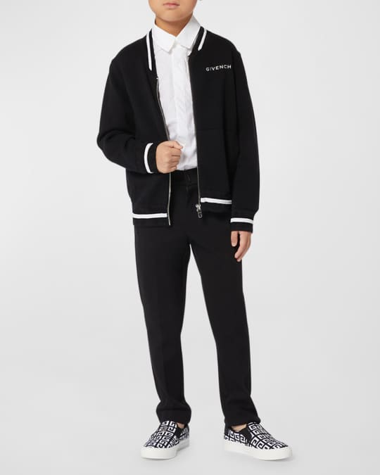 Givenchy Boy's Logo-Print 4G Knitted Bomber Jacket, Size 4-6 | Neiman ...
