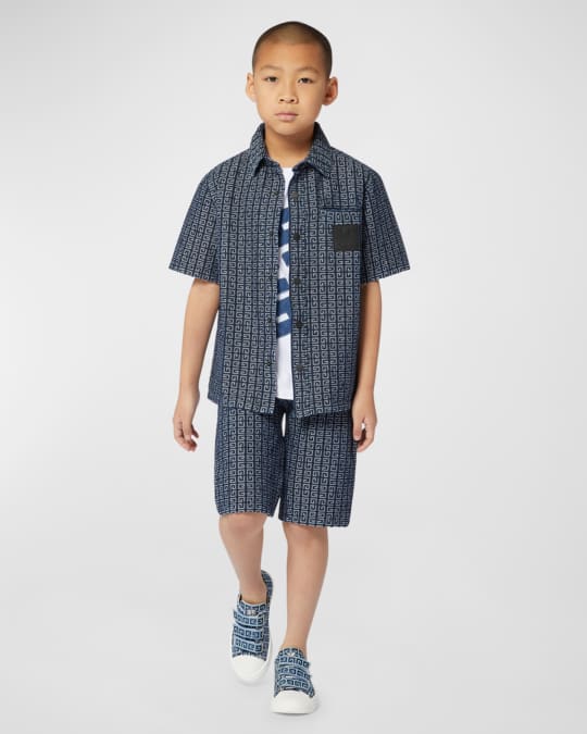 Givenchy Boy's Logo-Print Bermuda Shorts, Size 6-14 | Neiman Marcus