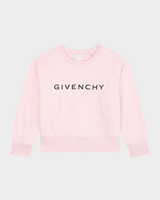 Givenchy Girl's Contrast Logo-Print Sweatshirt, Size 4-6 | Neiman Marcus