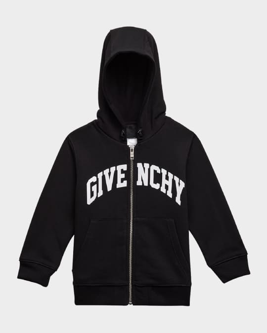 Givenchy Boy's Curved Logo-Print Hoodie, Size 8-14 | Neiman Marcus