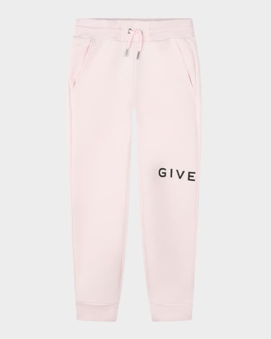Givenchy Girl's Logo-Print Joggers, Size 4-6 | Neiman Marcus