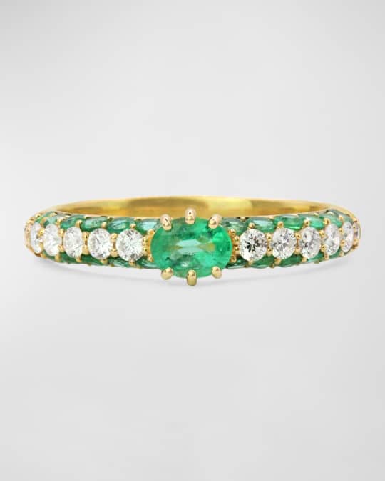 Stevie Wren 18K Yellow Gold Cirq Ring with Round and Oval Stones ...