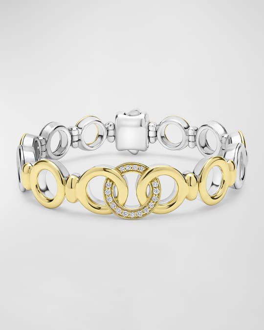 LAGOS Signature Caviar Two-Tone Interlocking Taper Link Bracelet ...
