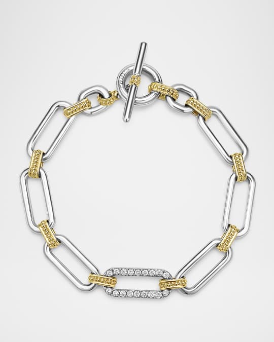 LAGOS Two-Tone Signature Caviar Link Bracelet | Neiman Marcus