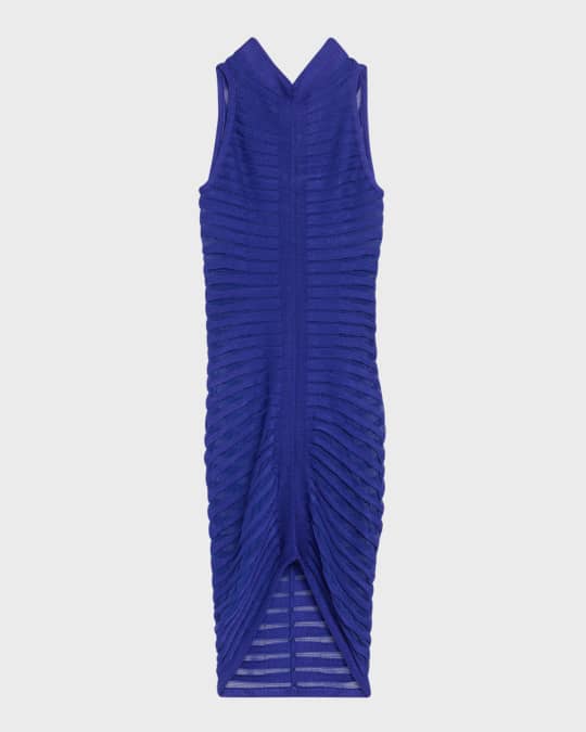 ALAIA Skeleton Sheer Midi Dress | Neiman Marcus