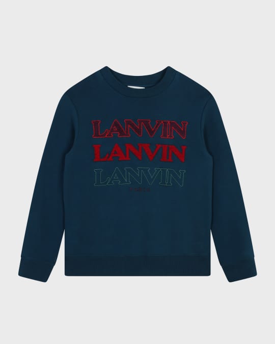 Lanvin Girl's Triple Logo-Print T-Shirt, Size 4-6 | Neiman Marcus