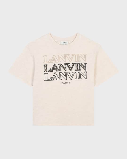Lanvin Girl's Triple Logo-Print T-Shirt, Size 4-6 | Neiman Marcus