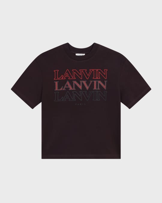 Lanvin Boy's Triple Logo-Print T-Shirt, Size 4-6 | Neiman Marcus