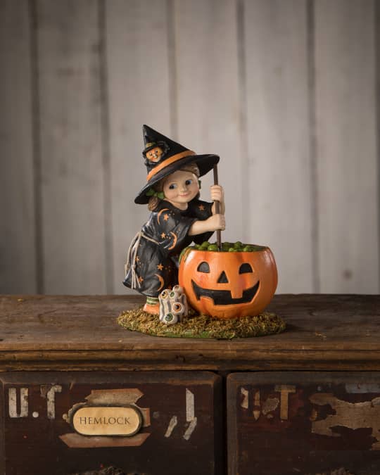 Bethany Lowe Pumpkin Brewing Piper Halloween Figurine | Neiman Marcus