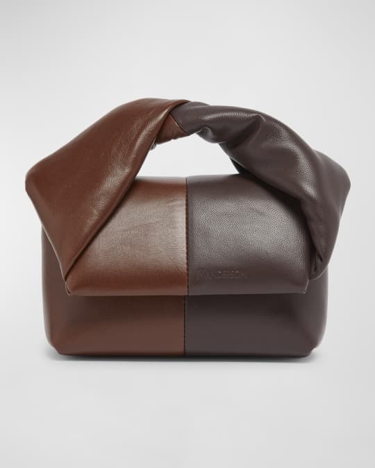 JW Anderson Small Twister Two-Tone Leather Top Handle Bag | Neiman Marcus