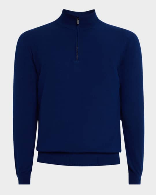 Colombo Men's Kid Cashmere Quarter-Zip Sweater | Neiman Marcus