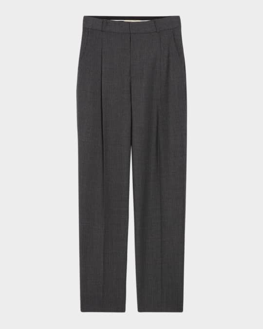 Vanessa Bruno Dude Pleated Pinstripe Pants | Neiman Marcus