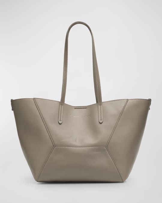 Brunello Cucinelli BC Duo Small Geometric Leather Tote Bag | Neiman Marcus