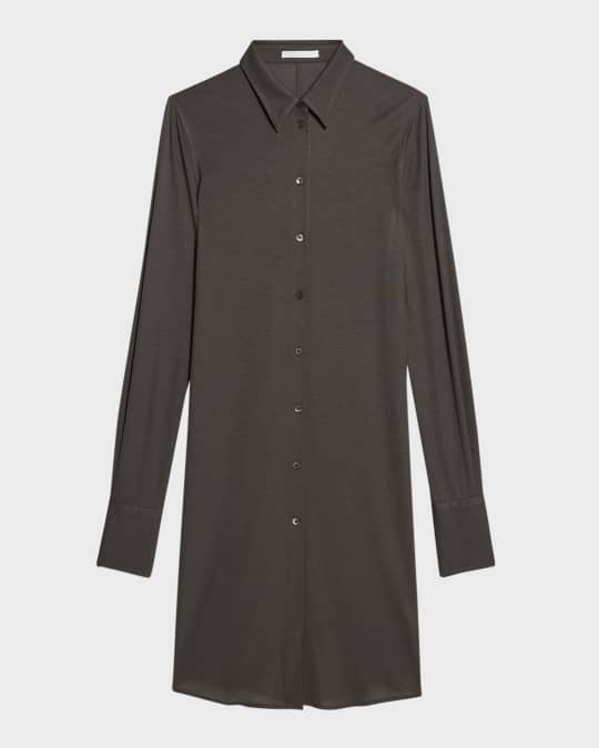 Helmut Lang Ribbed Button-Front Dress | Neiman Marcus