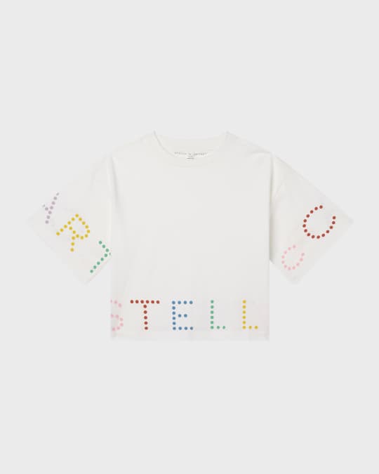 Stella McCartney Kids Girl's Multicolor Dotted Logo-Print T-Shirt, Size ...