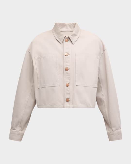 Ulla Johnson The Bobbi Cropped Cotton Denim Jacket | Neiman Marcus