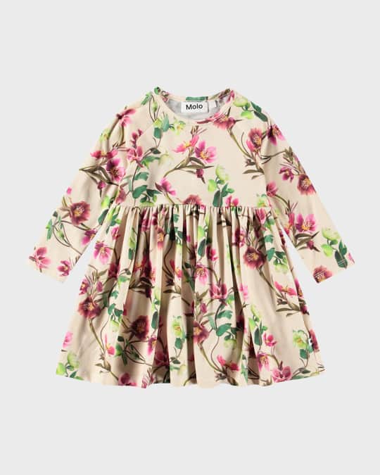 Molo Girl's Charmaine Floral-Print Dress, Size 6M-2 | Neiman Marcus