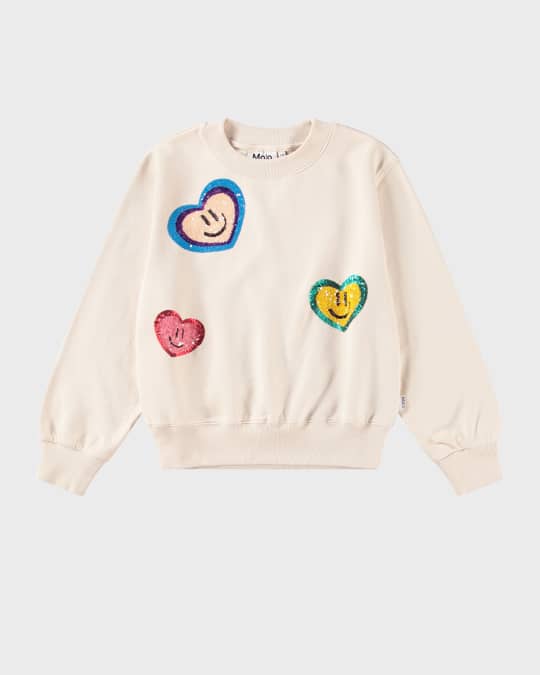Molo Girl's Marge Sequin Sweatshirt, Size 3-7 | Neiman Marcus