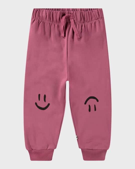 Molo Girl's Simeon Happy Face Sweatpants, Size 3M-2 | Neiman Marcus