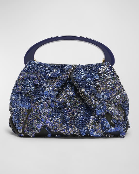 Dries Van Noten Crisp Sequined Top Handle Bag | Neiman Marcus