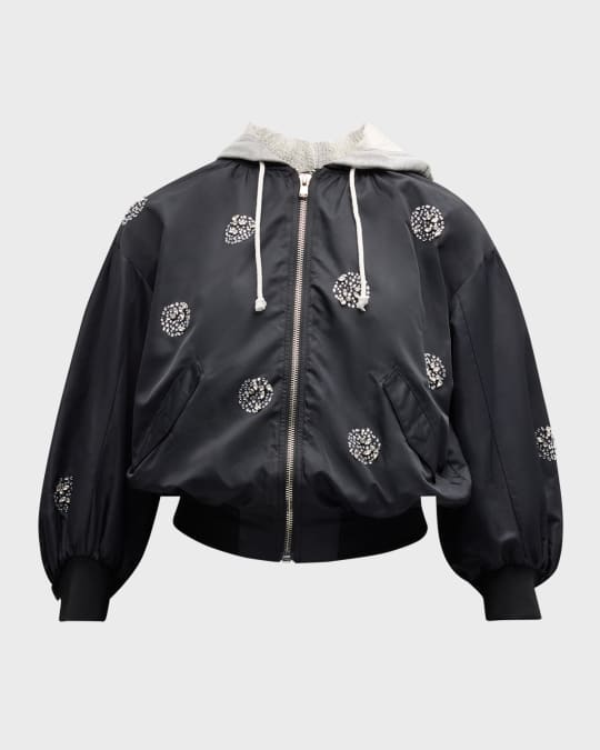 Cinq a Sept Ollie Embellished Hooded Jacket | Neiman Marcus