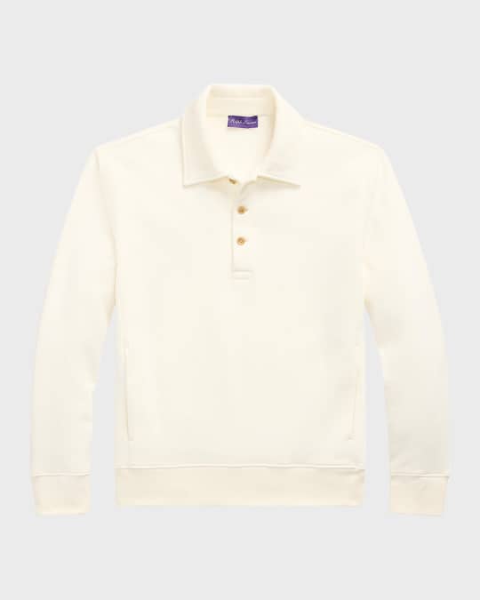Ralph Lauren Purple Label Men's Fleece Collared Sweatshirt | Neiman Marcus