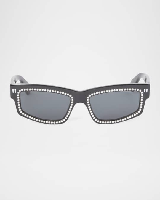 Off-White Men's Miramar Acetate and Crystal Rectangle Sunglasses ...