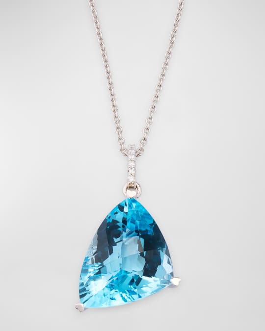 Lisa Nik Rocks 18K White Gold Blue Topaz and Diamond Bail Pendant ...