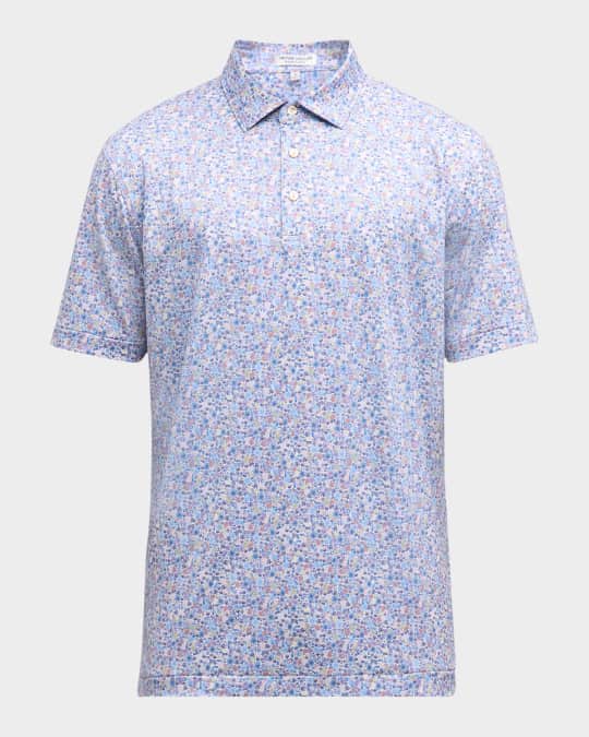 Peter Millar Men's Groovy Printed Performance Polo Shirt | Neiman Marcus