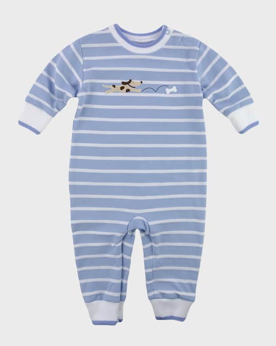 Florence Eiseman Boy's Stripe Knit Coverall W/ Dog Applique, Size 3M ...
