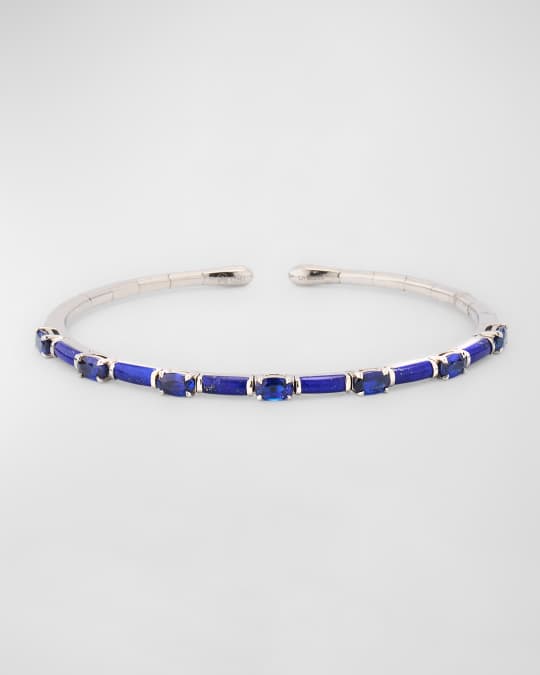 Etho Maria Dolce 18K White Gold Lapis and Sapphire Bracelet | Neiman Marcus