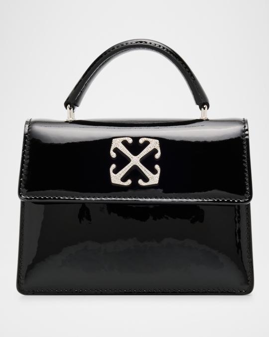 Off-White Jitney Baby Patent Leather Top-Handle Bag | Neiman Marcus