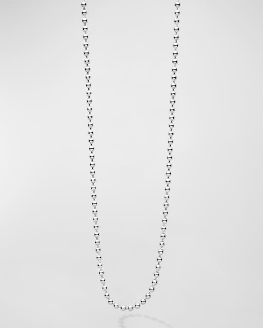 LAGOS Men's Sterling Silver Logo-Link Ball Chain Necklace, 2.5mm, 20in ...