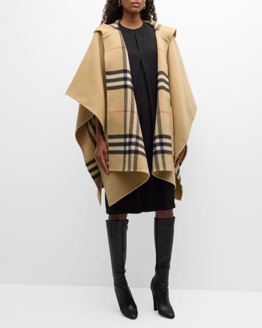 Burberry EKD Cashmere Hooded Cape | Neiman Marcus