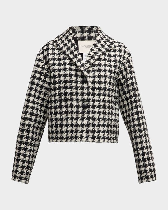 Lafayette 148 New York Houndstooth Cropped Jacket | Neiman Marcus